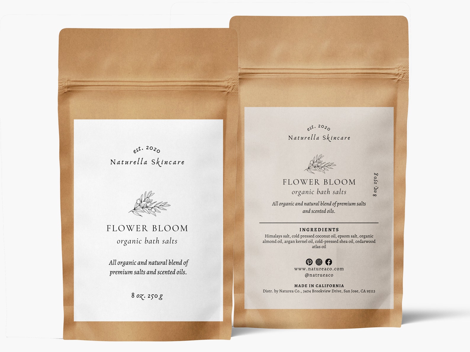 Editable Pouch Label Template Canva, Printable Floral Product Label ...