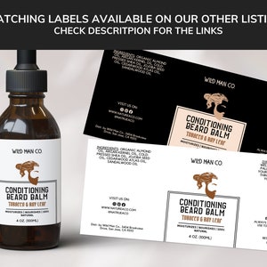 Beard Balm Label Template for Man, Label Design (CANVA, Editable) - Etsy