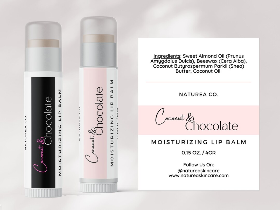 Lip Balm Label Template With Safety Seal, Minimal Chapstick Label ...