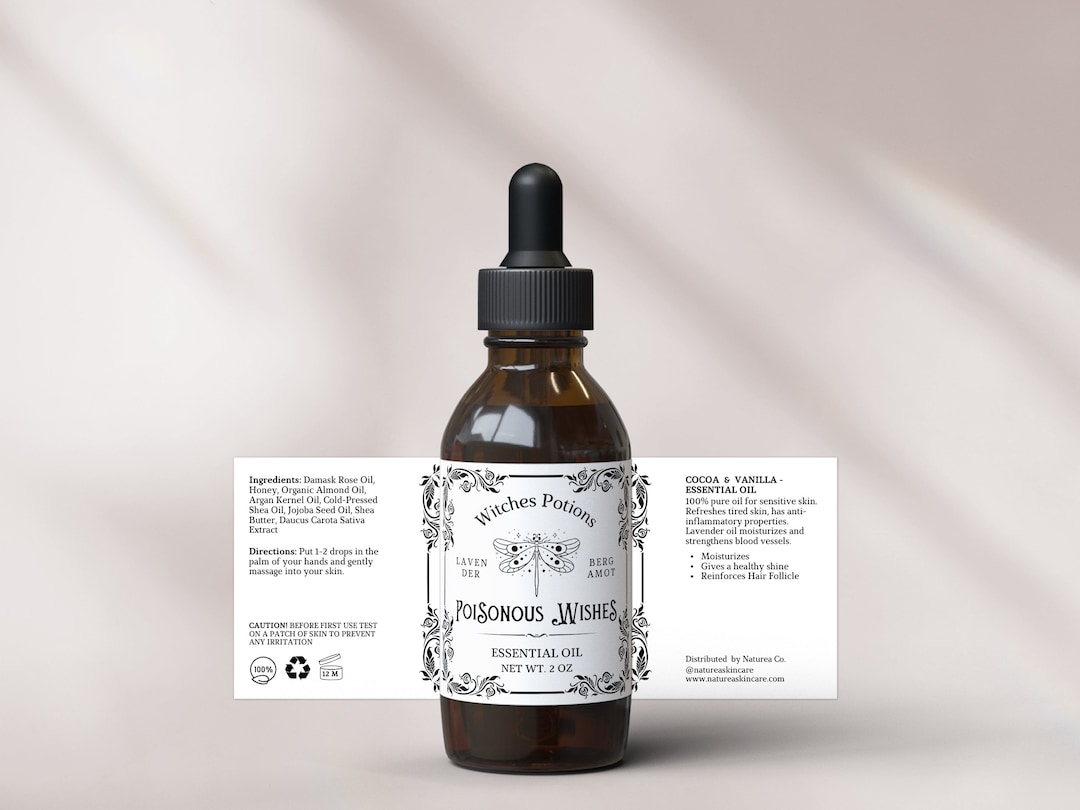 Dropper Bottle Label Template Canva, Tincture Label, Essential Oil ...