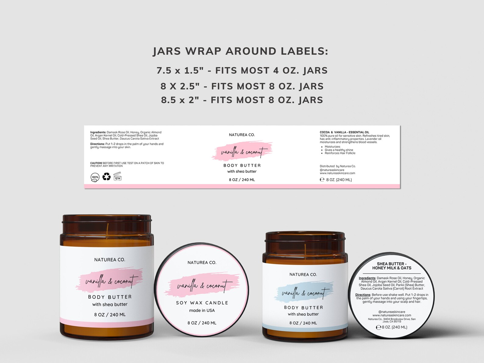 Editable Product Labels Template CANVA Minimal Cosmetic - Etsy