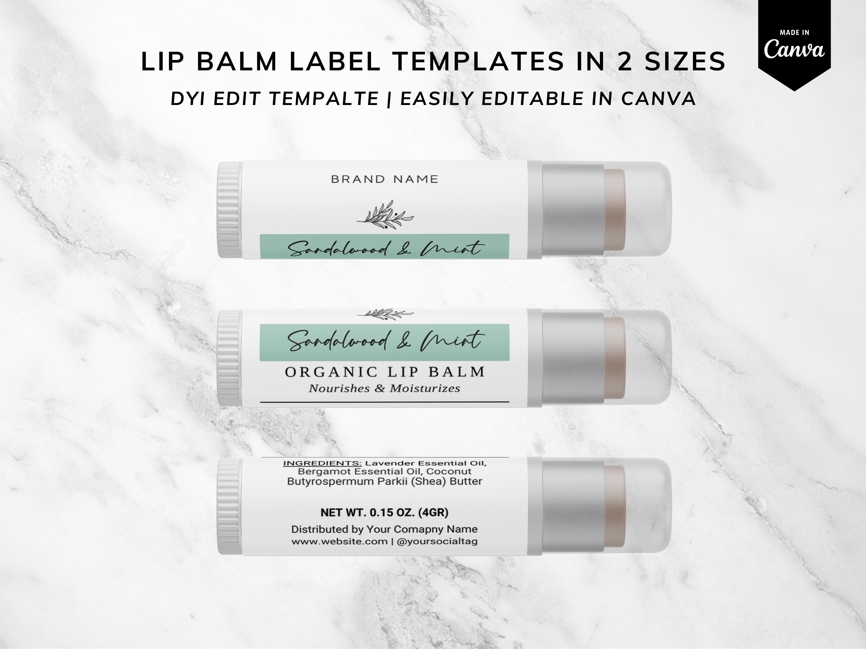 Lip Balm Label Template With Safety Seal: Canva Apothecary Product ...