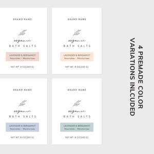 Pouch Label Templates Canva, Rectangle Product Label, Editable Bath ...