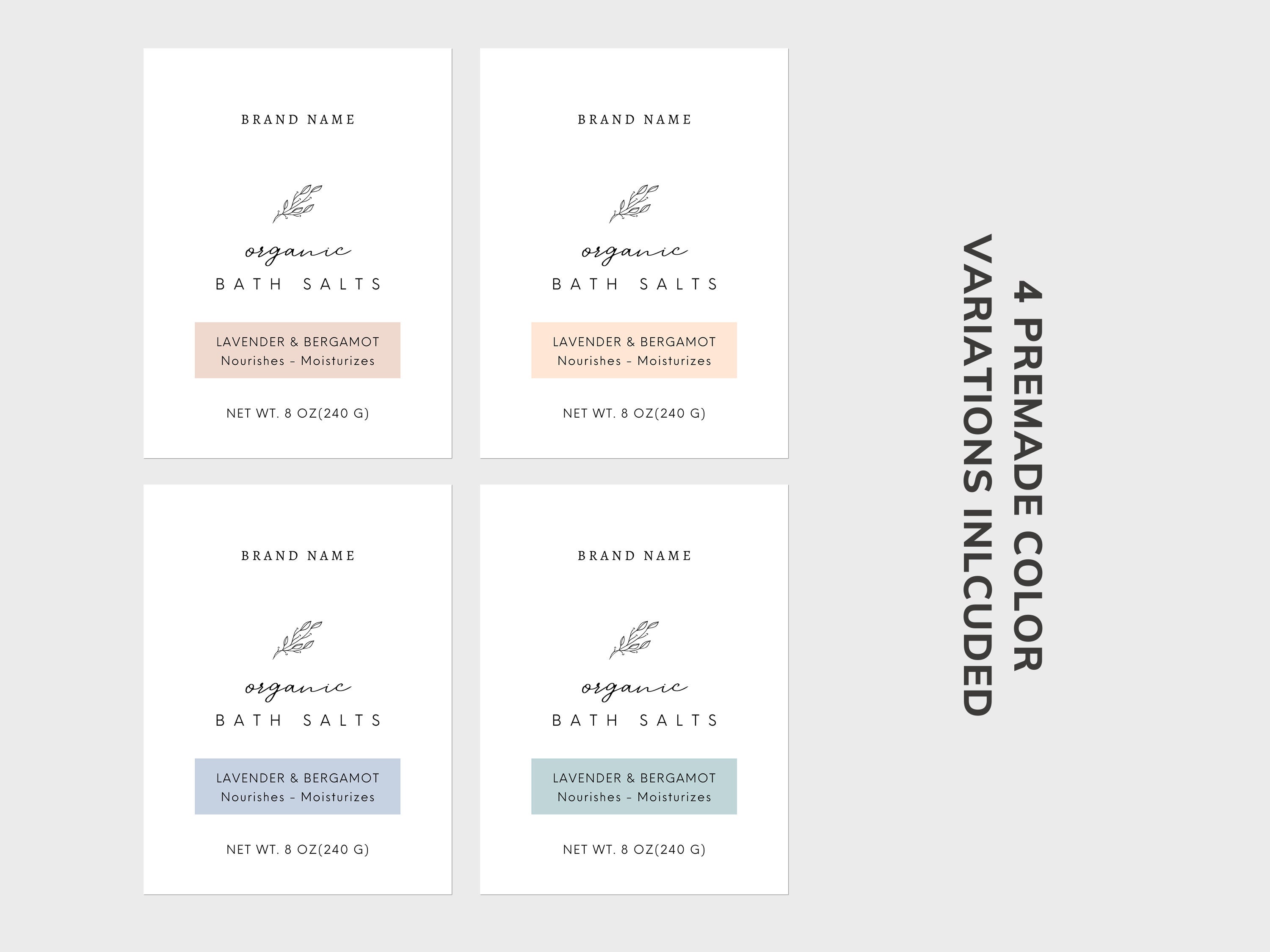 Pouch Label Templates Canva, Rectangle Product Label, Editable Bath ...