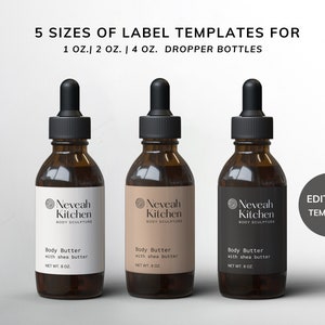 Dropper Bottle Label Template Canva, Modern Tincture Label, Essential ...