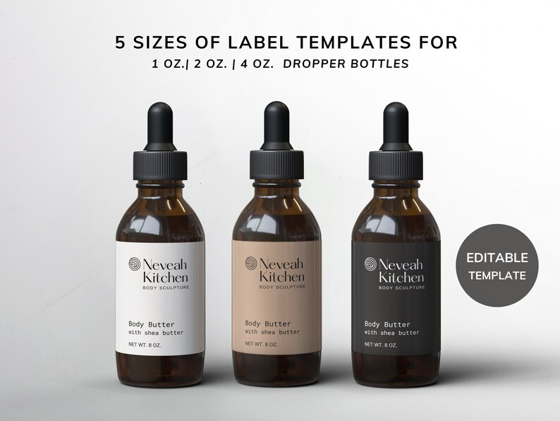 Dropper Bottle Label Template Canva, Modern Tincture Label, Essential ...