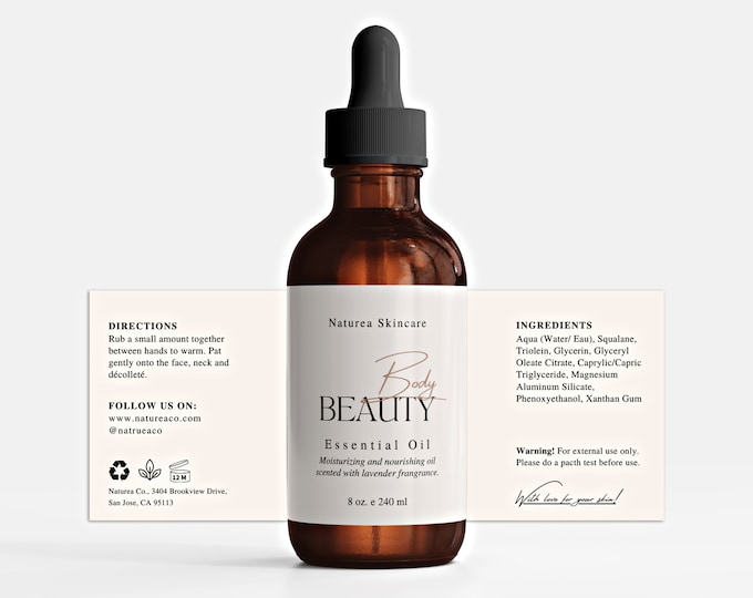 Dropper Bottle Label Template Canva, Modern Tincture Label, Essential ...
