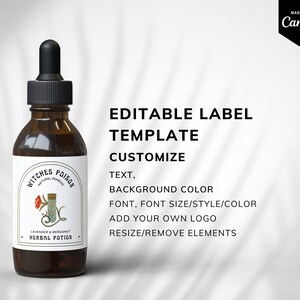Editable Witchy Product Labels Canva Template Potion Label Apothecary ...