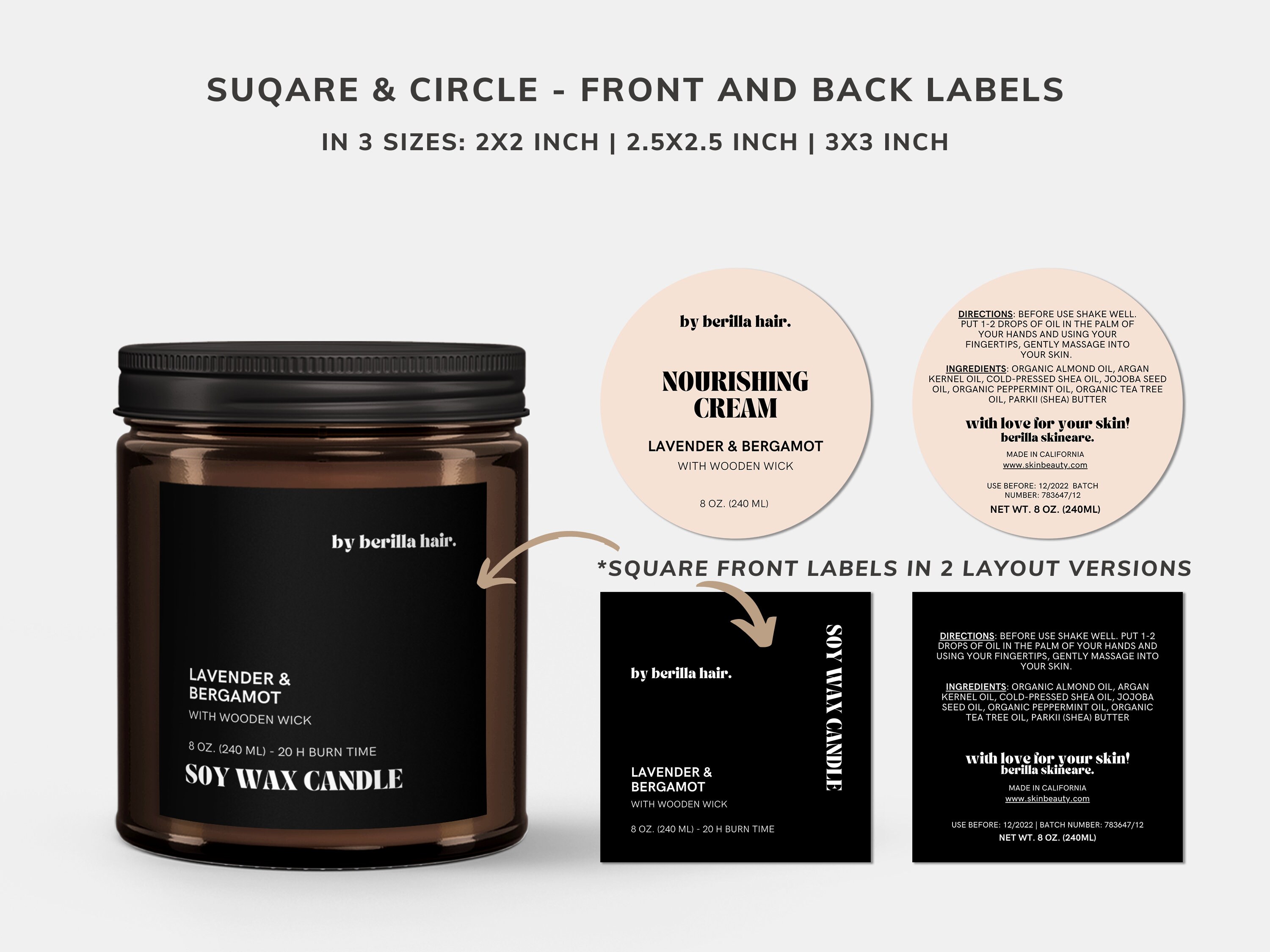 Editable Product Labels Template CANVA Modern Cosmetic Label - Etsy ...