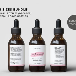 Editable Product Labels Template CANVA, Minimal Cosmetic Label, Clean ...