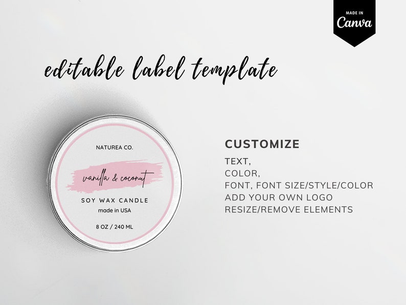 Editable Circle Label Template, Product Label, Circle Label for Jar ...