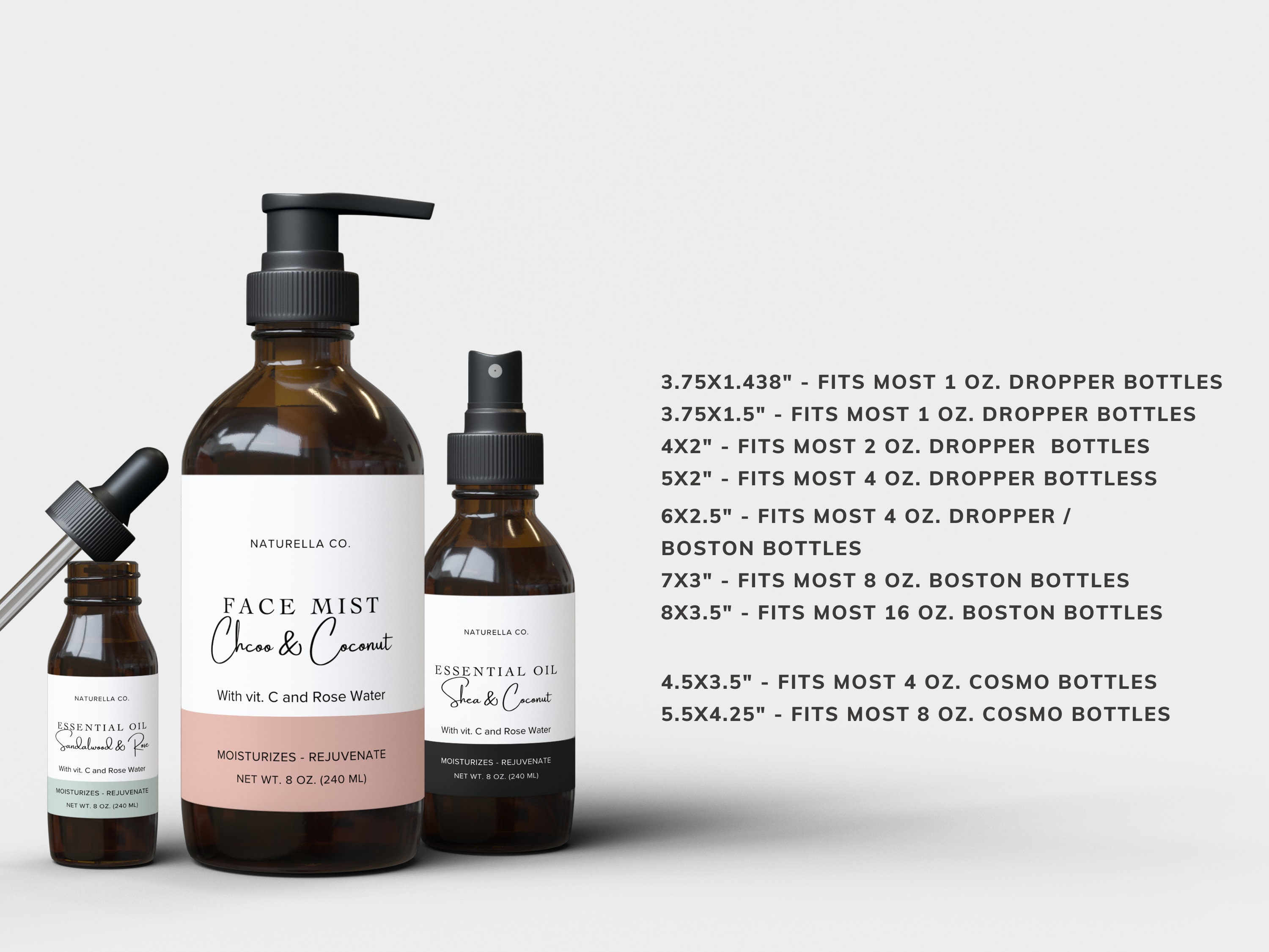 Editable Cosmetic Labels Template CANVA, Modern Product Label Kit ...