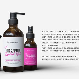 Pink Product Label Templates, Modern Hair Care Labels, Glamour Cosmetic ...