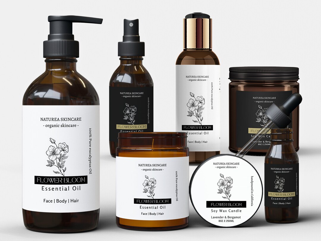 MINIMALISTIC Cosmetic Labels Template Set, Editable Product Labels ...