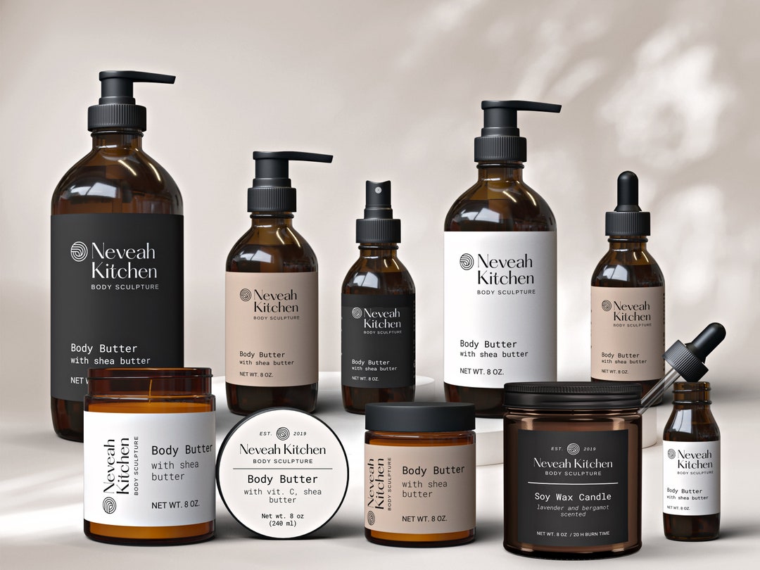 Minimalistic Cosmetic Label Template, Elegant Skincare Product Label ...