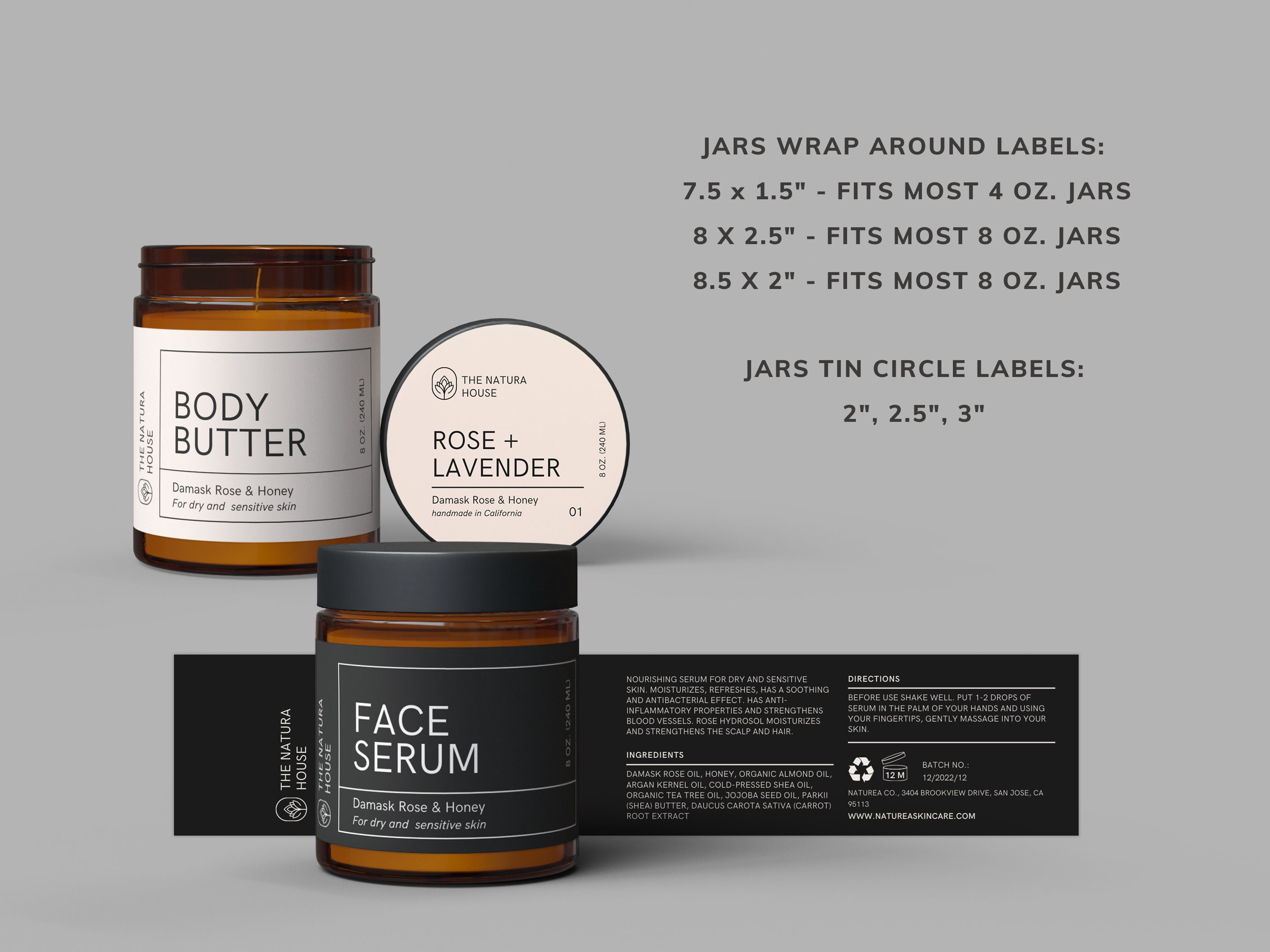 Editable Cosmetic Label Templates Elegant Skincare Product - Etsy Australia