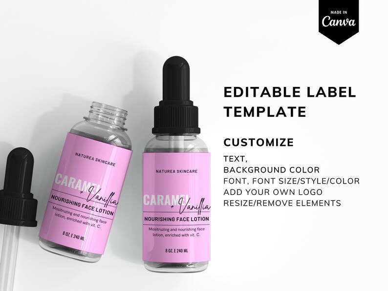 Minimal Oil Label Template Canva Modern Essential Oil Label - Etsy