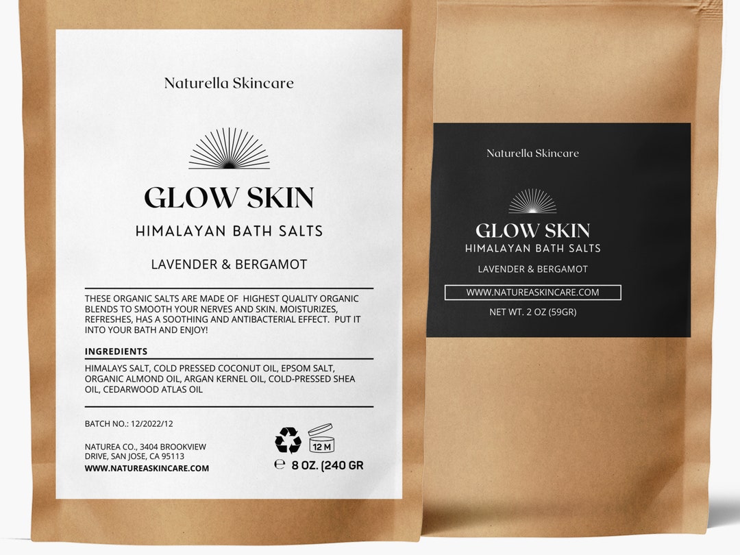 Editable Pouch Label Template Canva, Bath Salt Label, Doypack Label ...