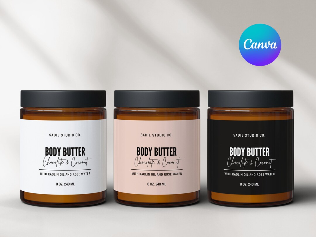 Editable JAR Label TEMPLATE CANVA, Minimal Product Label, Wrap Around ...