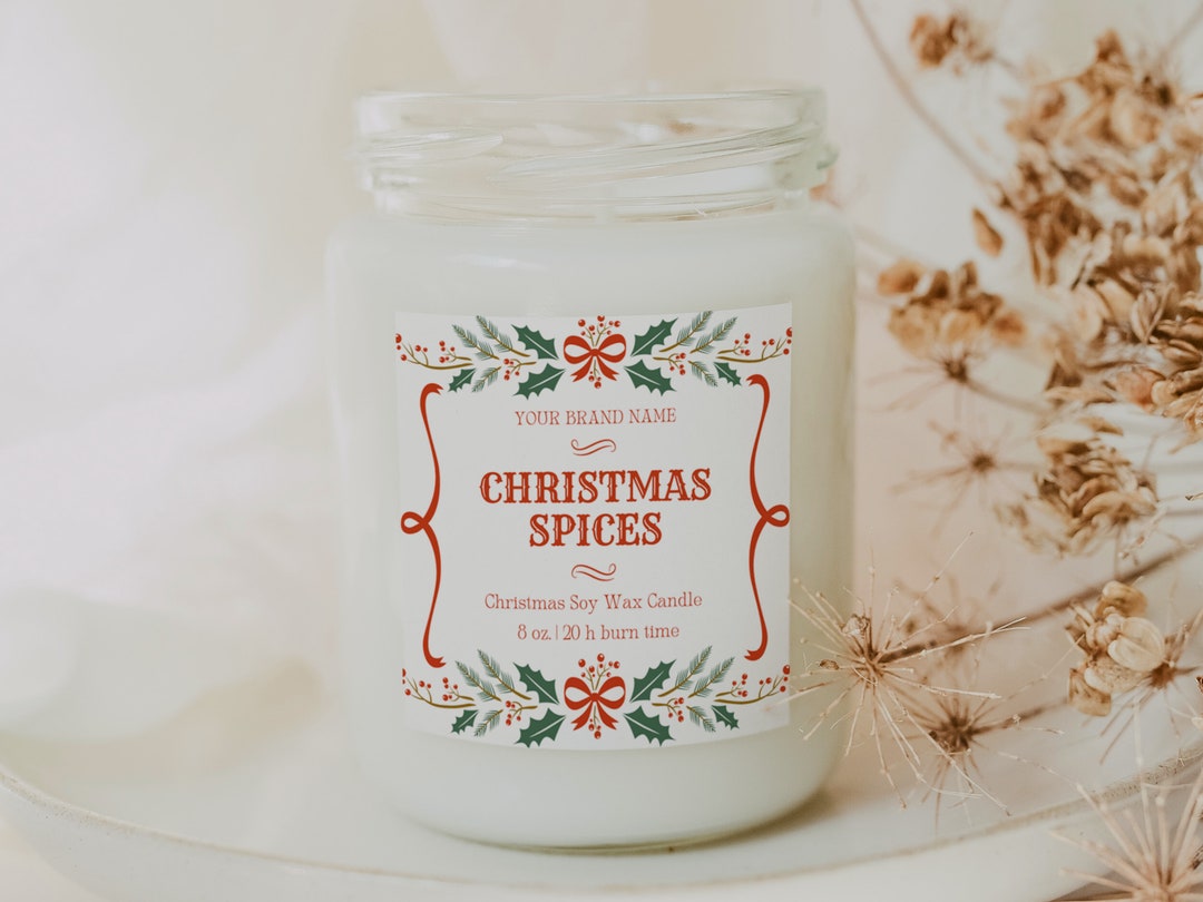 Christmas Candle Label Template Winter Candle Label Seasonal - Etsy