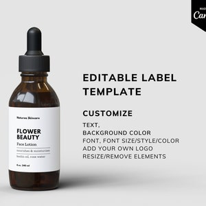 Minimal Dropper Bottle Label Template Canva, Minimal Essential Oil ...