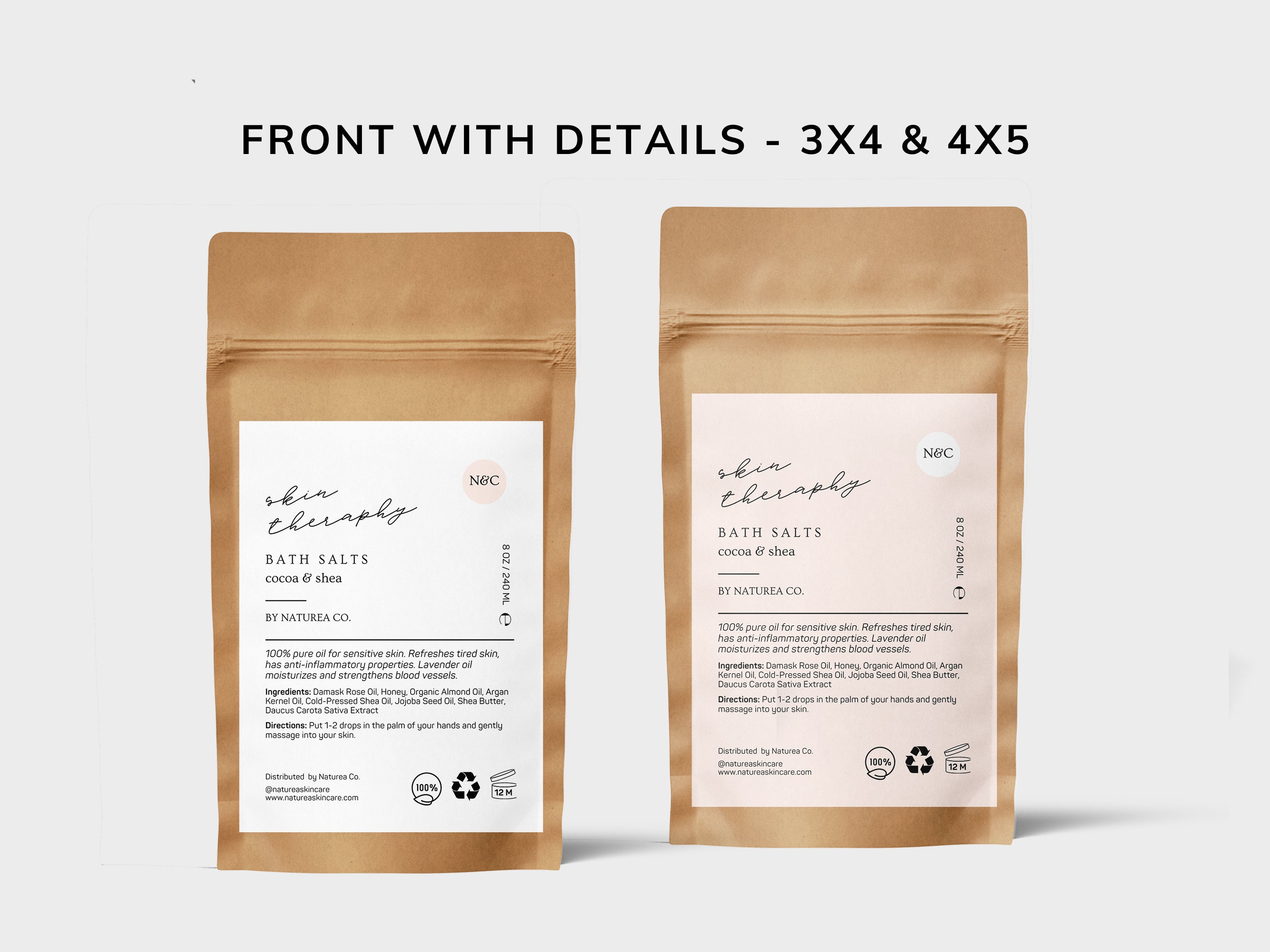 Pouch Label Templates Canva Rectangle Product Label Editable - Etsy