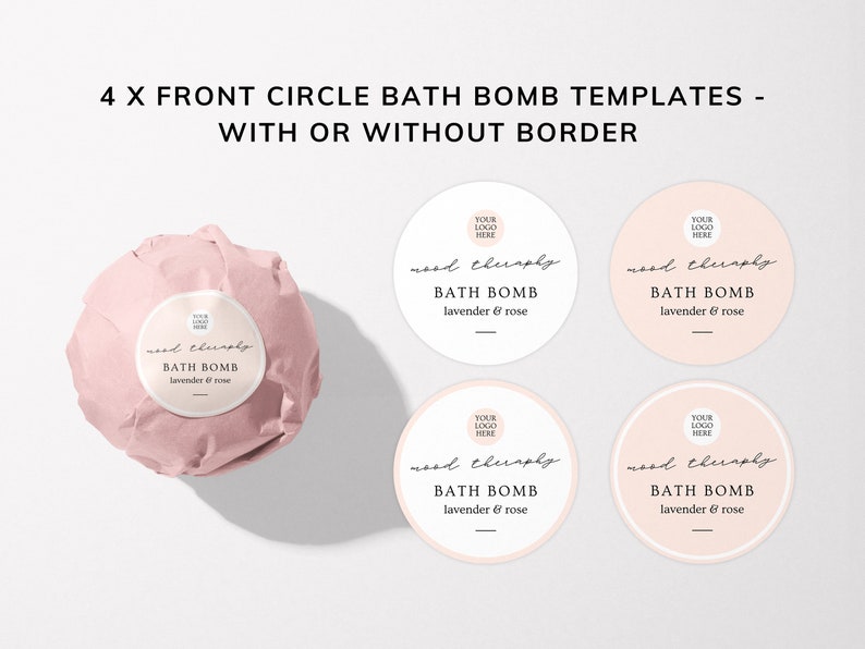 Editable Bath Bomb Label Template, Wrap Around Bath Bomb Label, Circle ...
