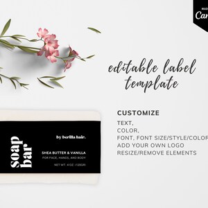 Soap Label Template CANVA, Soap Wrap Around Label, Editable Soap Label ...