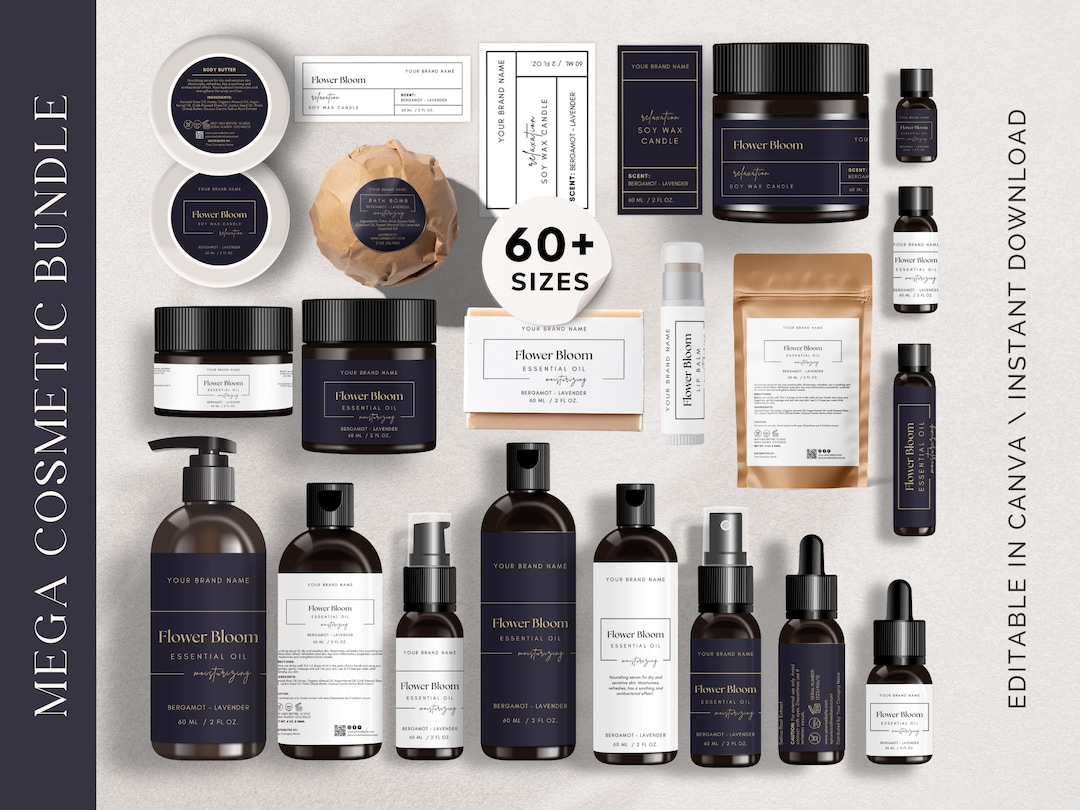 Elegant Cosmetic Label Templates MEGA BUNDLE Modern Product Label ...