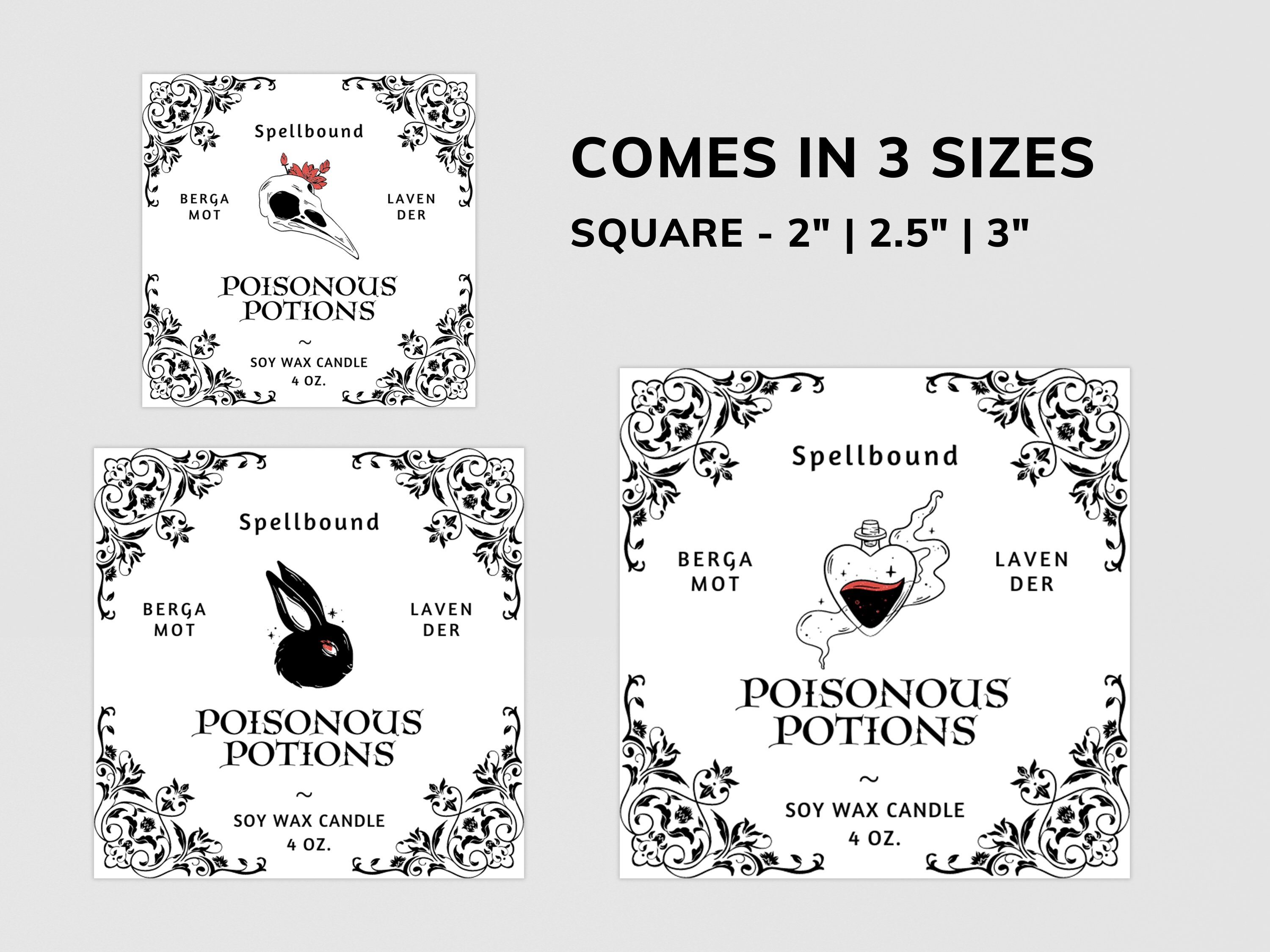 CELESTIAL Candle Label Template Canva, APOTHECARY Candle Labels ...