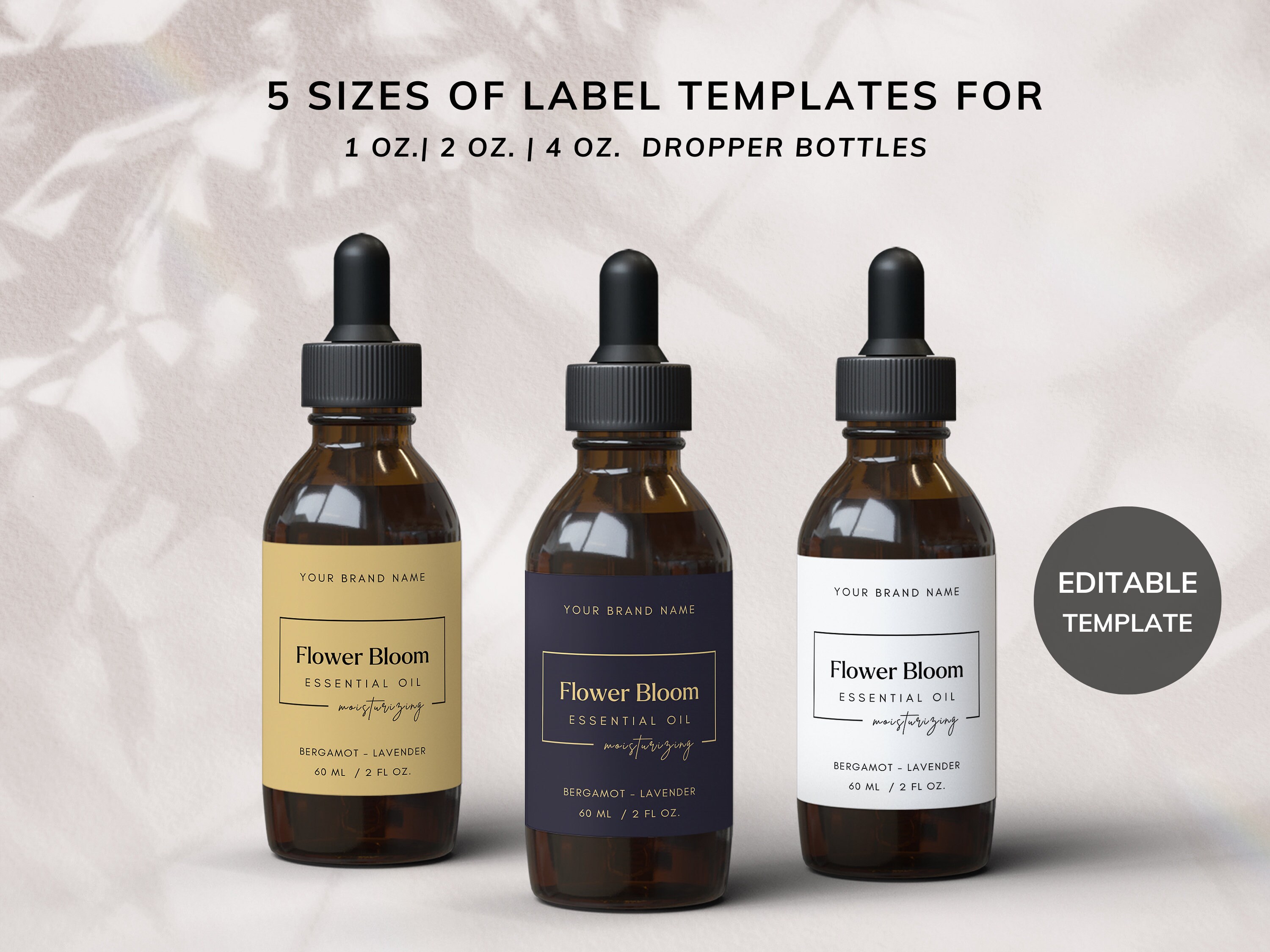Dropper Bottle Label Template Canva, Tincture Label, Essential Oil ...