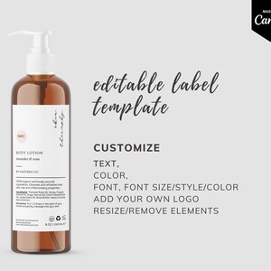 Cosmo Bottle Label Template, Front Cosmetic Bottle Label, 8oz & 16oz ...