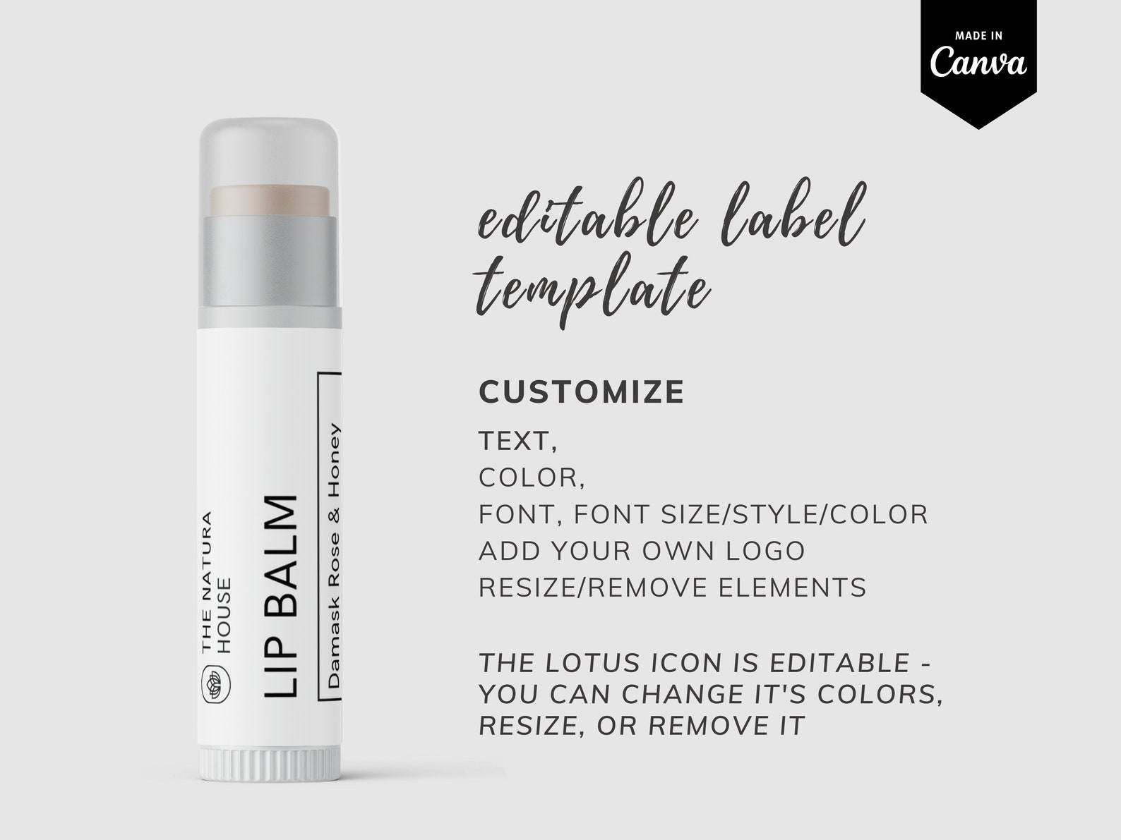 Lip Balm Label Template Canva - Chapstick Tube Label, Editable Lip Balm ...