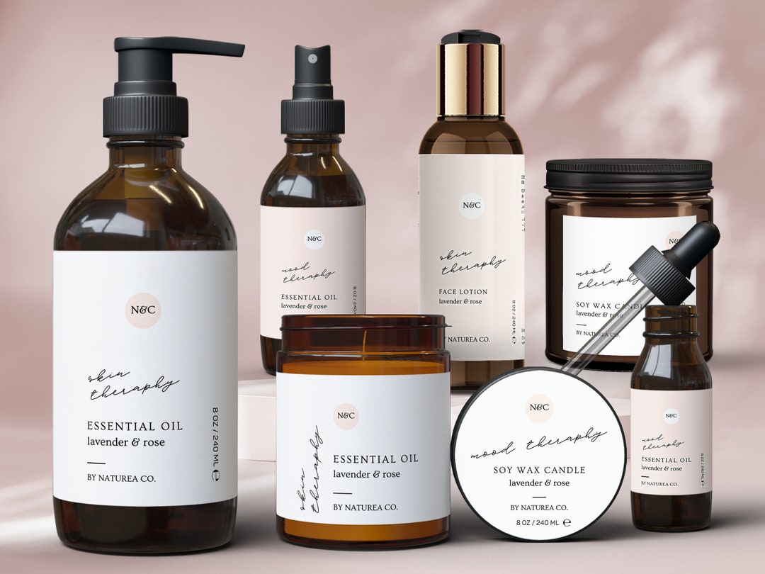 Cosmetic Label Templates, Minimalistic Product Labels - Canva Template ...