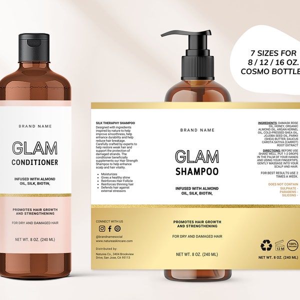 Shampoo Label Design - Etsy