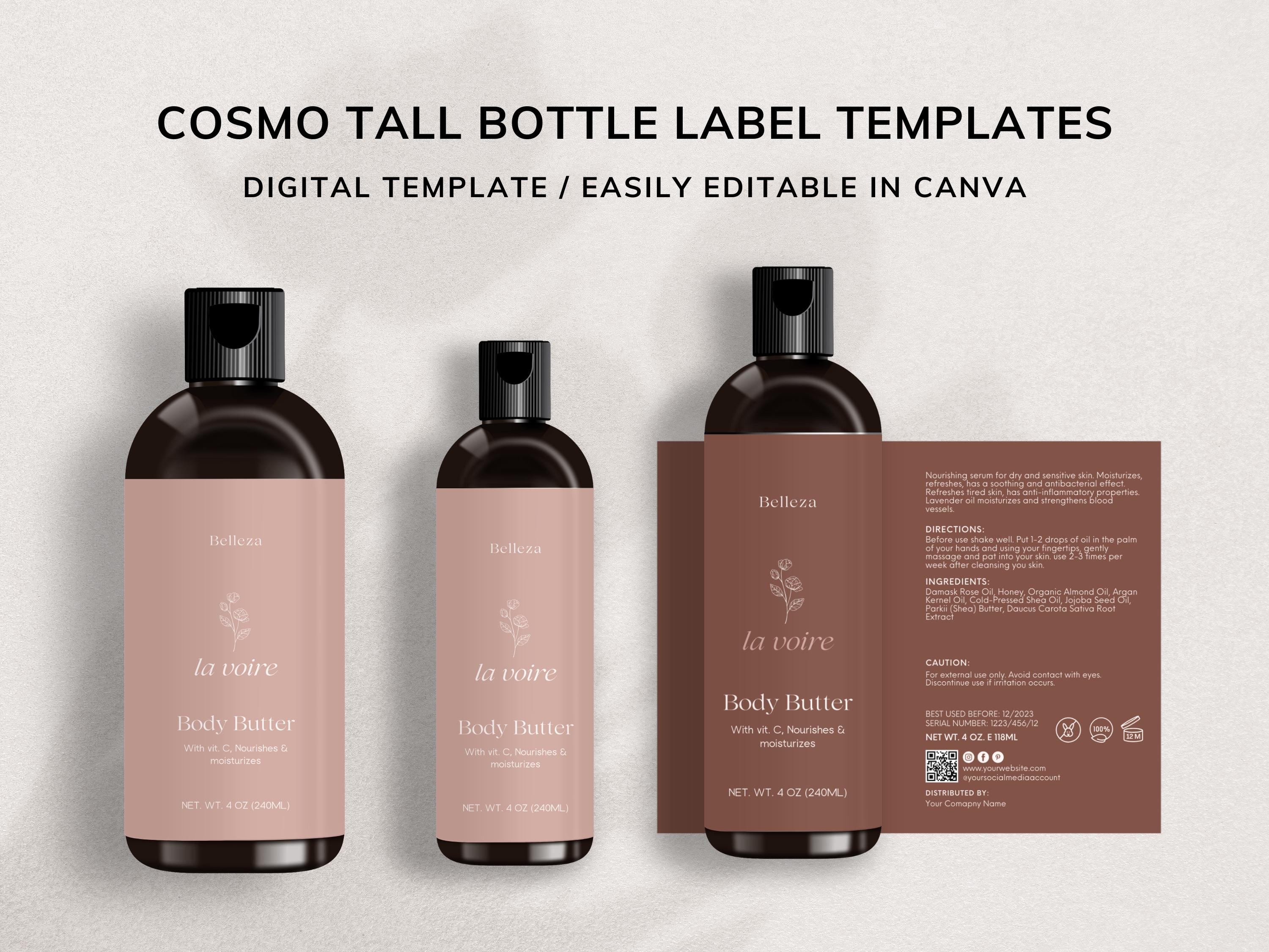 Cosmo Bottle Label Template: Boho Hair & Body Care (digital Download ...