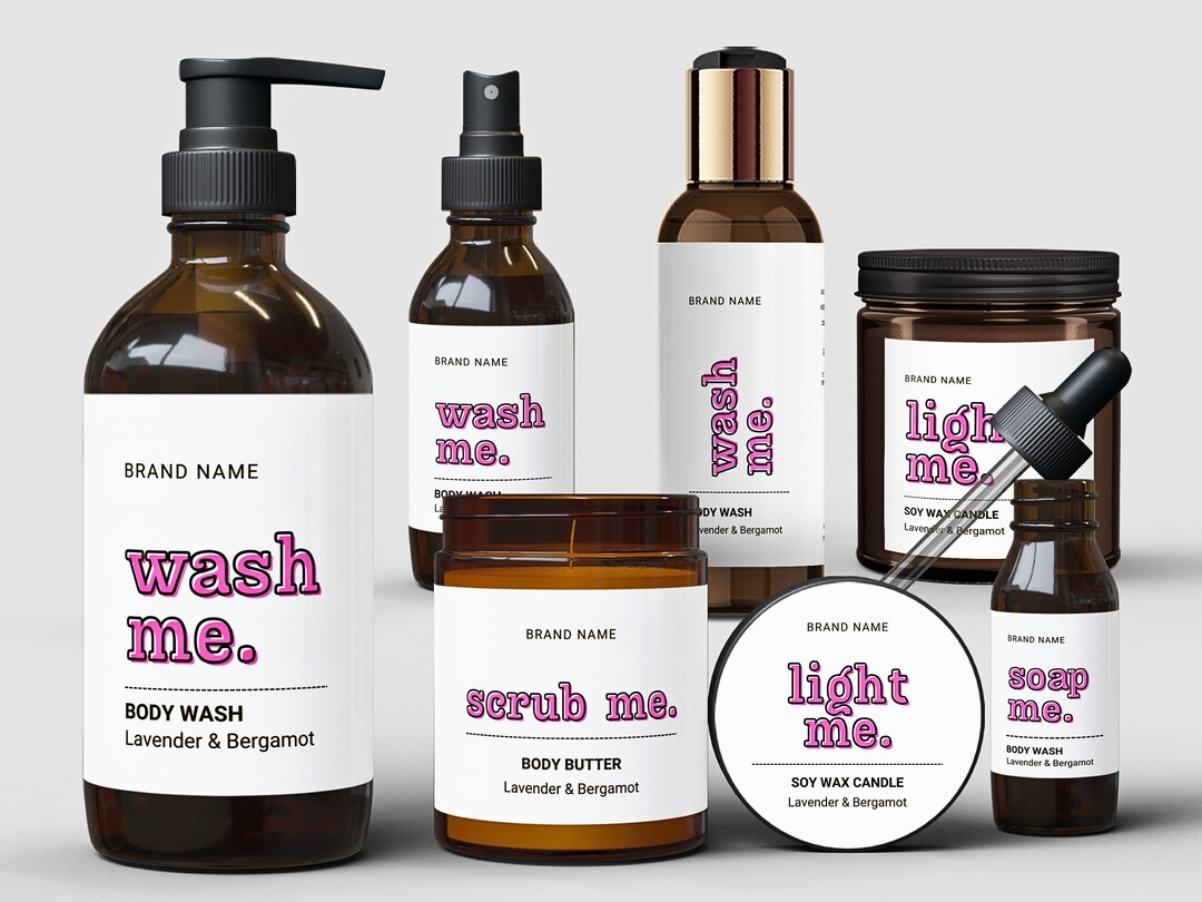 Editable Product Labels Template CANVA, Modern Cosmetic Label, Clean ...