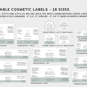 Editable Cosmetic Labels Template CANVA, Modern Product Label Kit ...