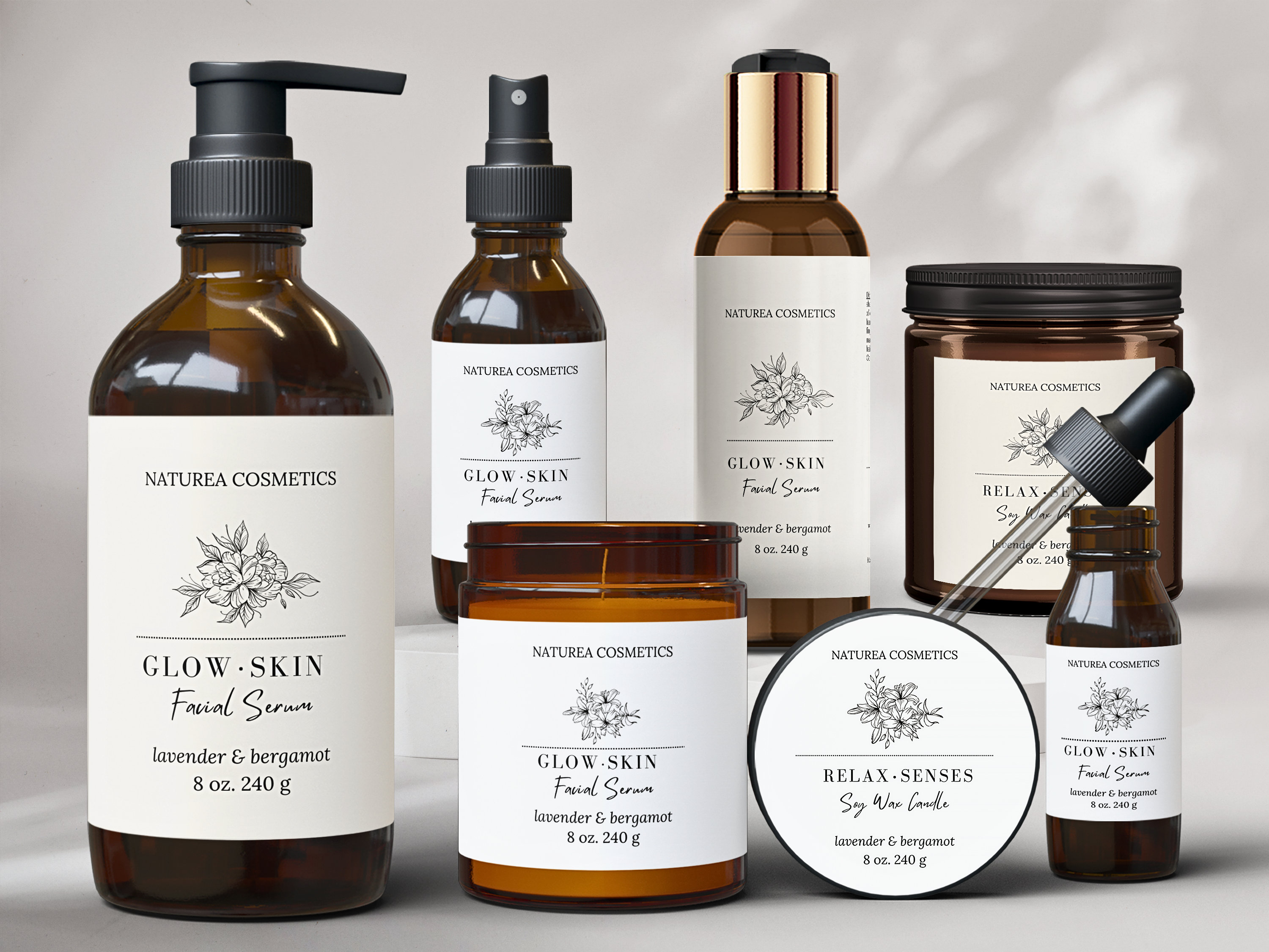 Editable Cosmetic Label Templates, Floral Product Label, Minimal Skin ...