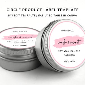 Editable Circle Label Template, Product Label, Circle Label for Jar ...