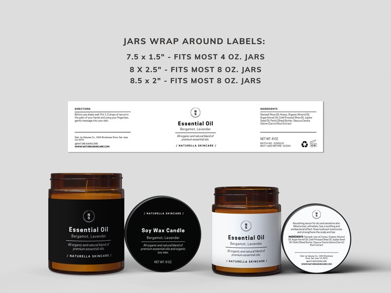 Editable Product Label Templates Elegant Cosmetic Labels - Etsy