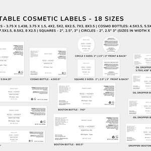 Editable Product Label Templates CANVA, Clear Cosmetic Label, Minimal ...