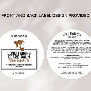 Beard Balm Label Template CANVA, Beard Jar Circle Label, Editable Beard ...