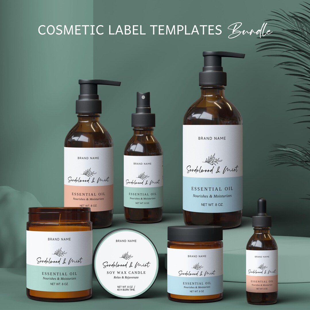Cosmetic Label Bundle: Editable Canva Template (digital Download) - Etsy