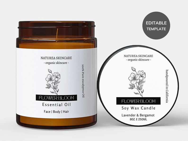Minimal JAR Label TEMPLATE CANVA Wrap Around Product Label & - Etsy