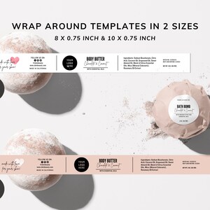 Editable Bath Bomb Label Template Canva, Belly Band Bath Bomb, Wrap ...