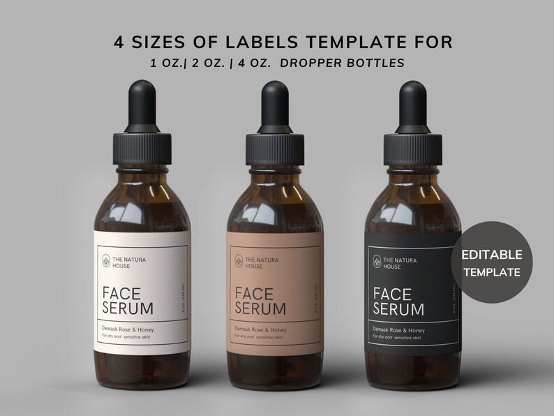 Dropper Bottle Label Template Canva Tincture Label Essential - Etsy
