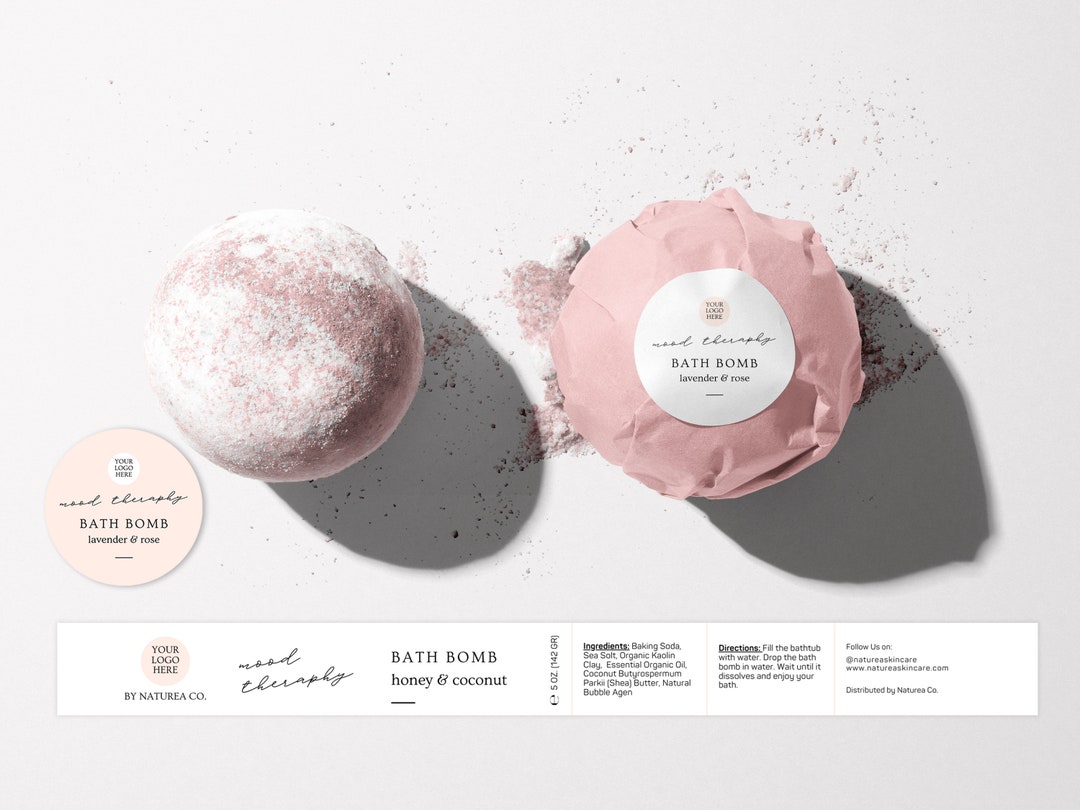 Editable Bath Bomb Label Template, Wrap Around Bath Bomb Label, Circle ...
