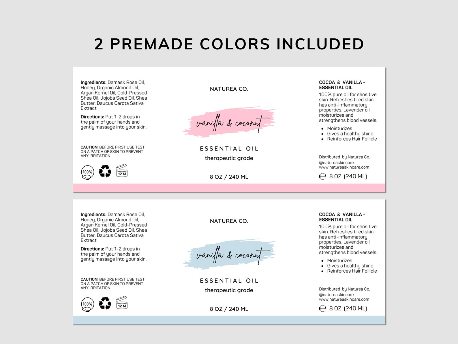 Editable Product Labels Template CANVA, Minimal Cosmetic Label, Clean ...
