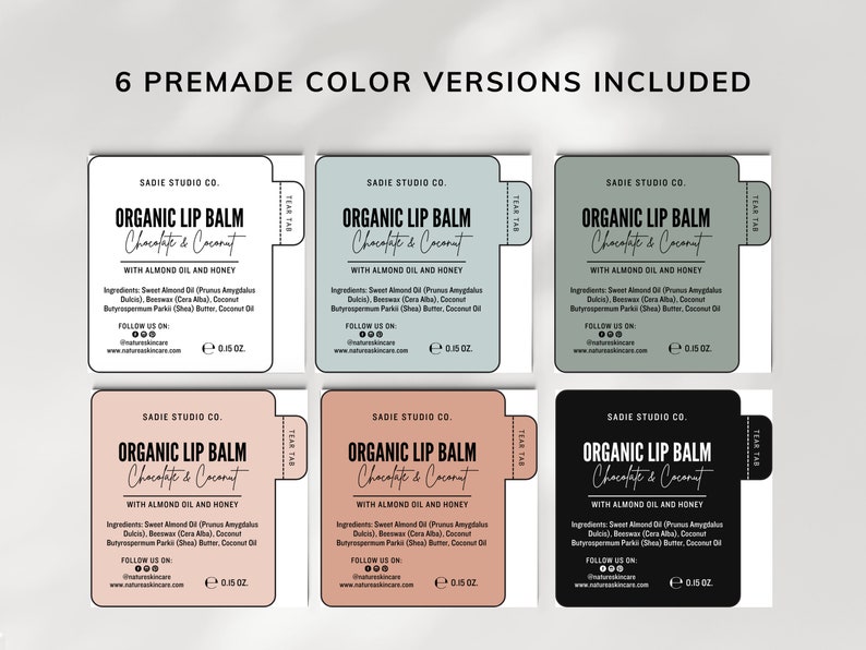 Lip Balm Label Template Canva Lip Balm Label With Safety Seal ...